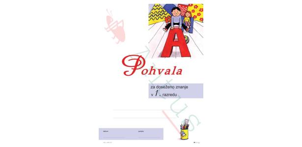 Pohvala za doseženo znanje v 1. razredu - Antus