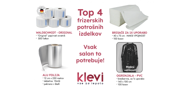 Klevi- Frizerskih Top 4 - potrošnih izd. - Klevi.si