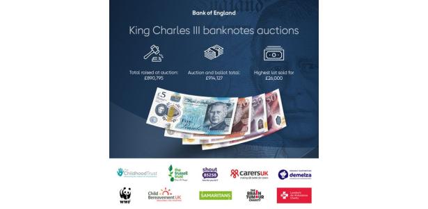 King Charles III banknote auctions raise £914,127 for charity - Polymer ...