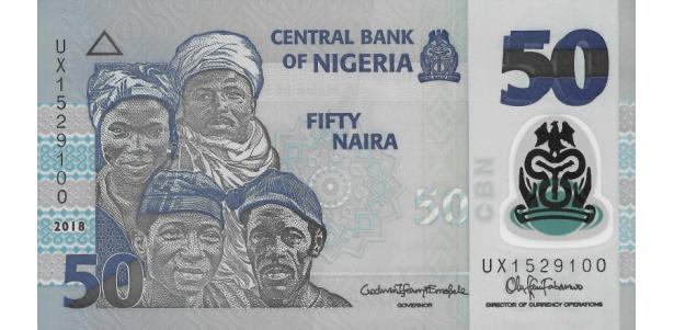 Nigeria S4R13, 50 naira, 2018, P40, B236k, UNC - Polymer Banknotes