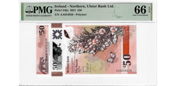 N. Ireland (UK)–Ulster B. S4R1, 50 pounds, 2022, P346, B942, UNC ...