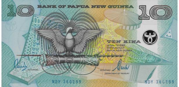 Papua New Guinea S2R1, 10 kina, 2000, P26b, B128, UNC - Polymer Banknotes