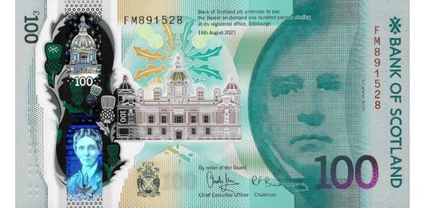 Scotland (UK)–BoS S6R1, 100 pounds, 2020, PNL, BNL, UNC - Polymer Banknotes