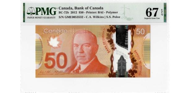 Canada S4R2, 50 dollars, 2015, P109, B374b, UNC - Polymer Banknotes
