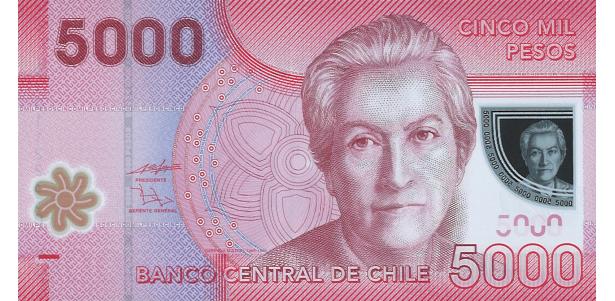 Chile S4R2, 5,000 pesos, 2011, P163, B298b, UNC - Polymer Banknotes