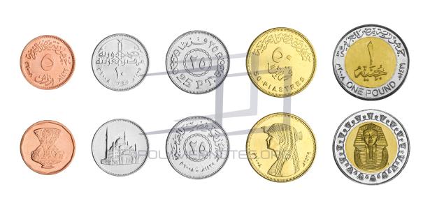 Egypt 5 coin set (2005-2012) - Polymer Banknotes