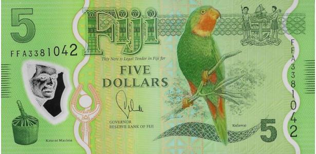 Fiji S1R1, 5 dollars, 2013, P115, B526a, UNC - Polymer Banknotes