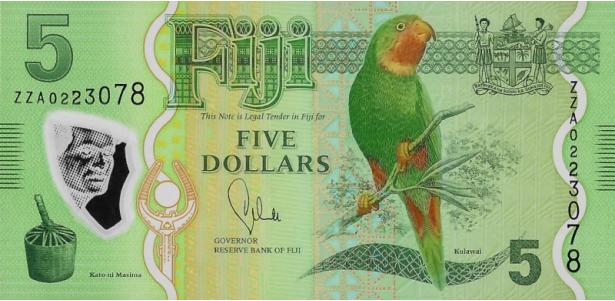 Fiji S1Z1, 5 dollars, replacement, 2013, P115, B526az, UNC - Polymer ...