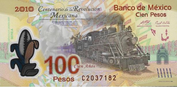 Mexico S4R3, 100 pesos, 2007, P128, B710a, UNC - Polymer Banknotes