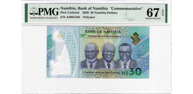 Namibia S1R1, 30 dollars, 2020, P18, B218a, UNC - Polymer Banknotes