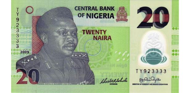 Nigeria S3R7, 20 naira, 2009, P34, B232f1, UNC - Polymer Banknotes