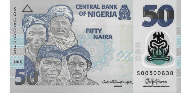 Nigeria S4R9, 50 naira, 2013, P40, B236g, UNC - Polymer Banknotes