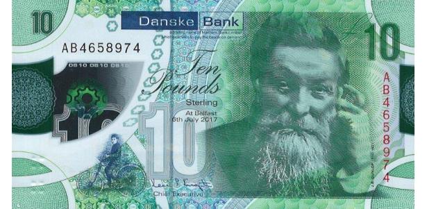 N. Ireland (UK)–Danske S1R1, 10 pounds, 2019, P214, B503a, UNC ...