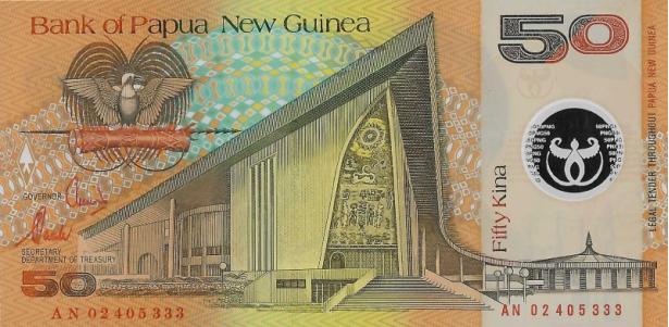 Papua New Guinea S4R4, 50 kina, 2002, P18, B118c, UNC - Polymer Banknotes