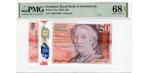 Scotland (UK)–RBS S4R1, 50 pounds, 2020, PNL, BNL, UNC - Polymer Banknotes