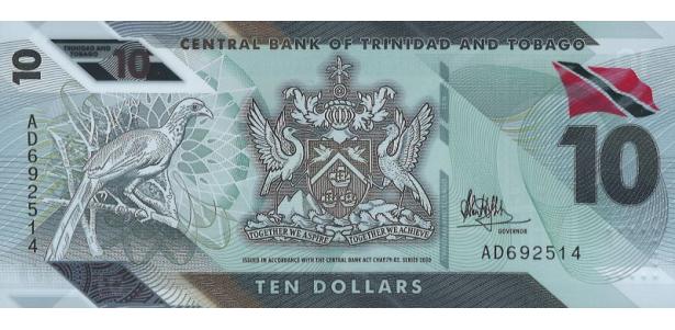 Trinidad and Tobago S4R1, 10 dollars, 2020, P62, B238, UNC - Polymer ...