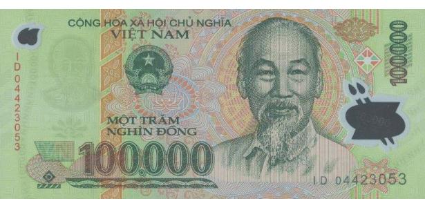 Vietnam S5R1, 100,000 dong, 2004, P122, B3456a, UNC - Polymer Banknotes